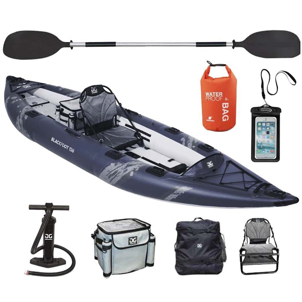Aquaglide Blackfoot Angler 130 DS Inflatable Fishing Kayak Package ...